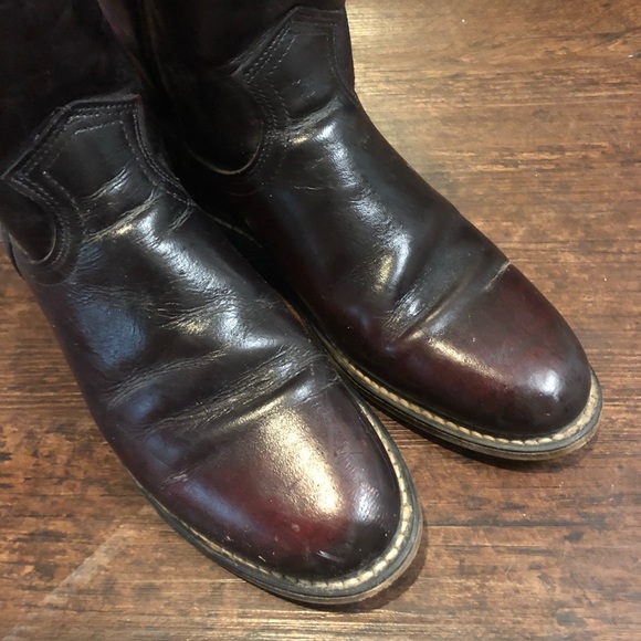 Justin Boots | Shoes | Vintage Leather Roper Boots | Poshmark